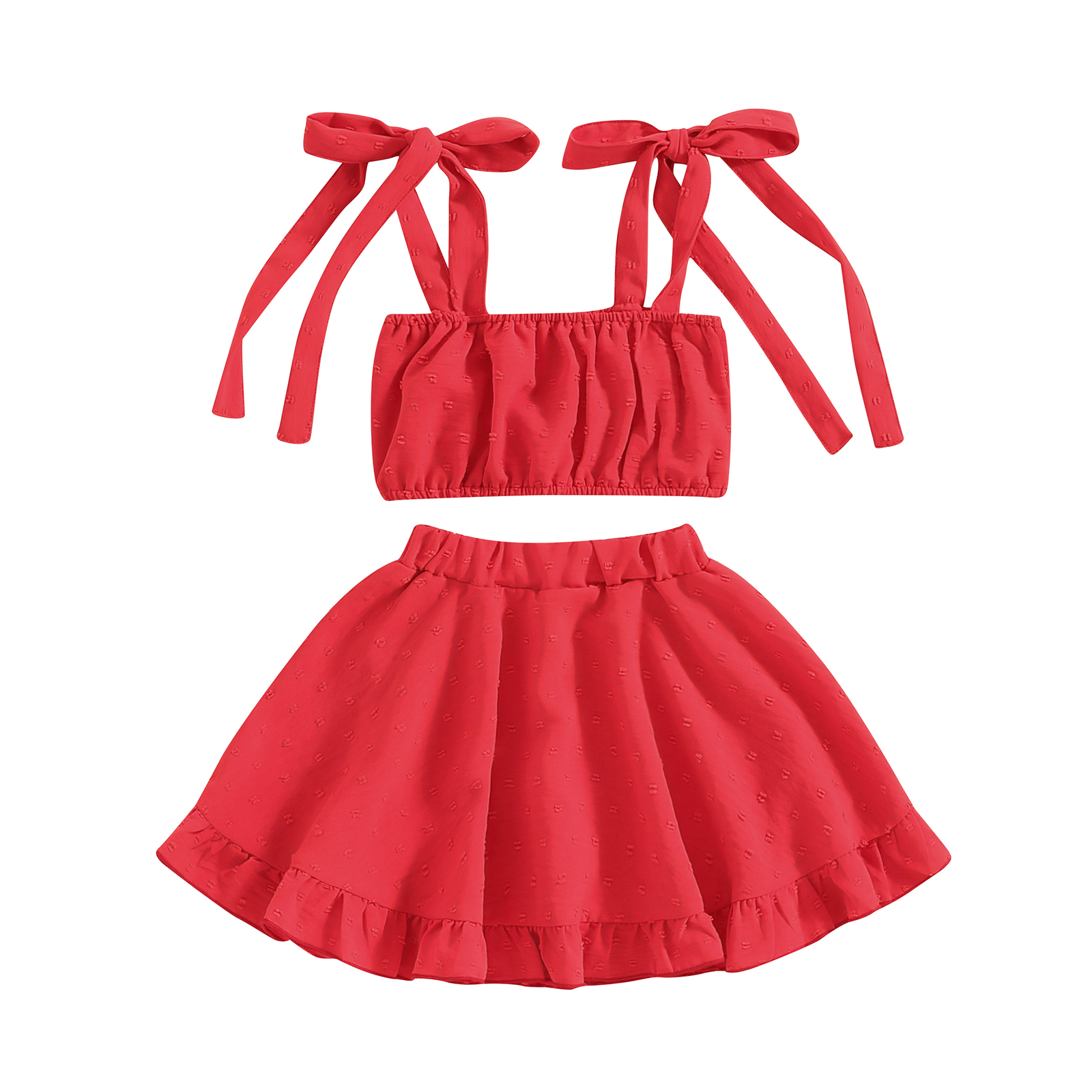 Musuos Toddler Girl Skirt Set 12 18 24M 3 4T Embroidery Tie-Up Shoulder Straps Tank Tops and ...