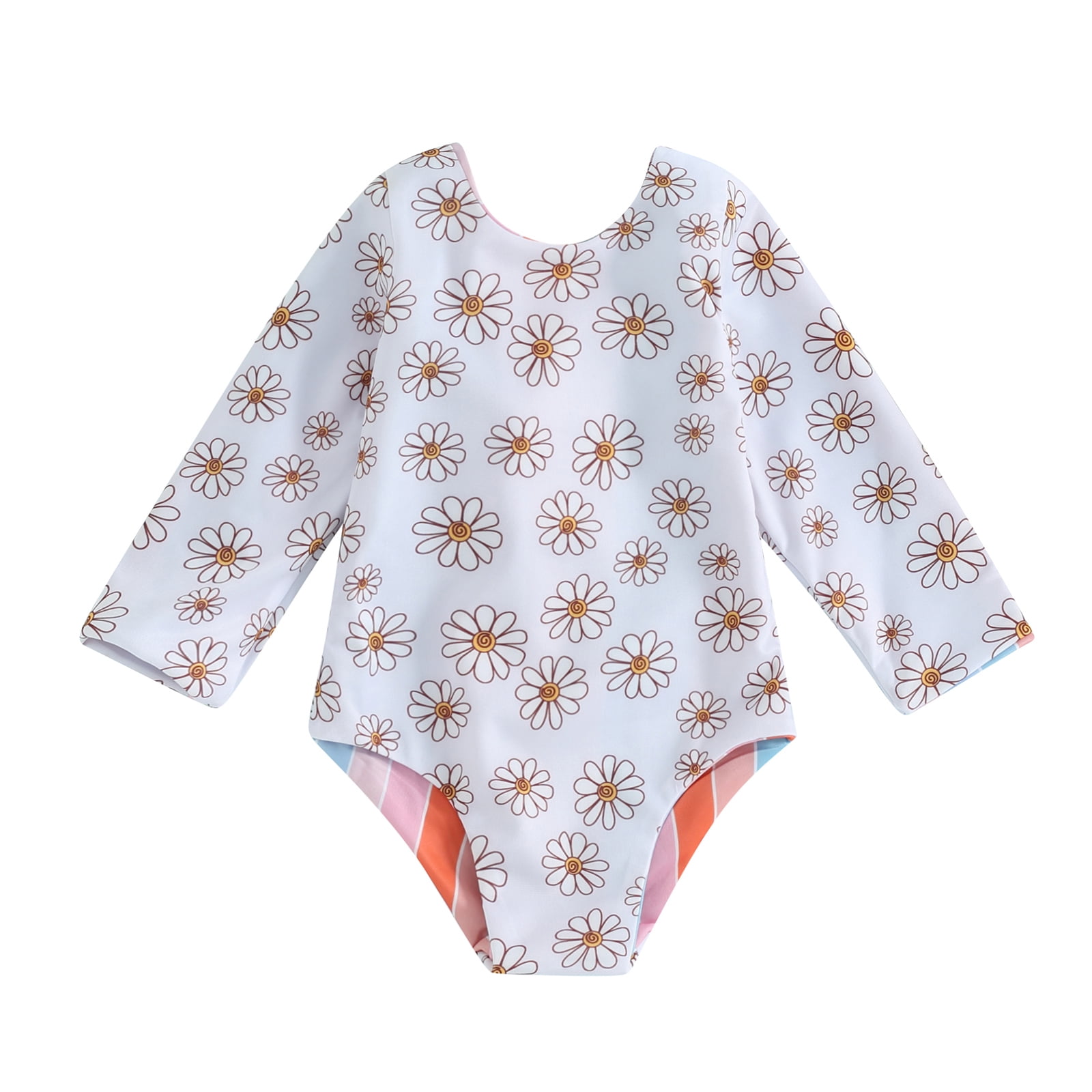 Musuos Toddler Girls Rash Guard Swimsuit Rompers 1-4T Long Sleeve ...