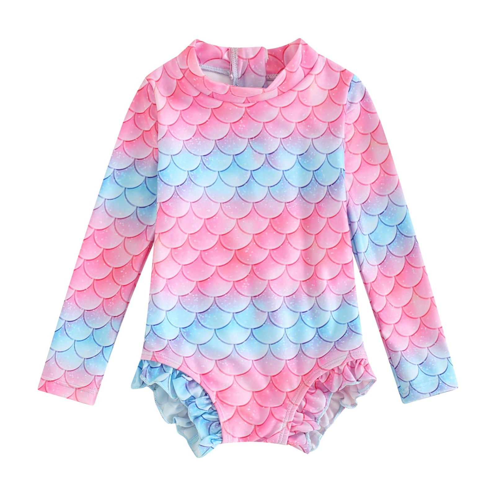 Musuos Toddler Girls Rash Guard Swimwear 0-3Years Long Sleeve Floral ...