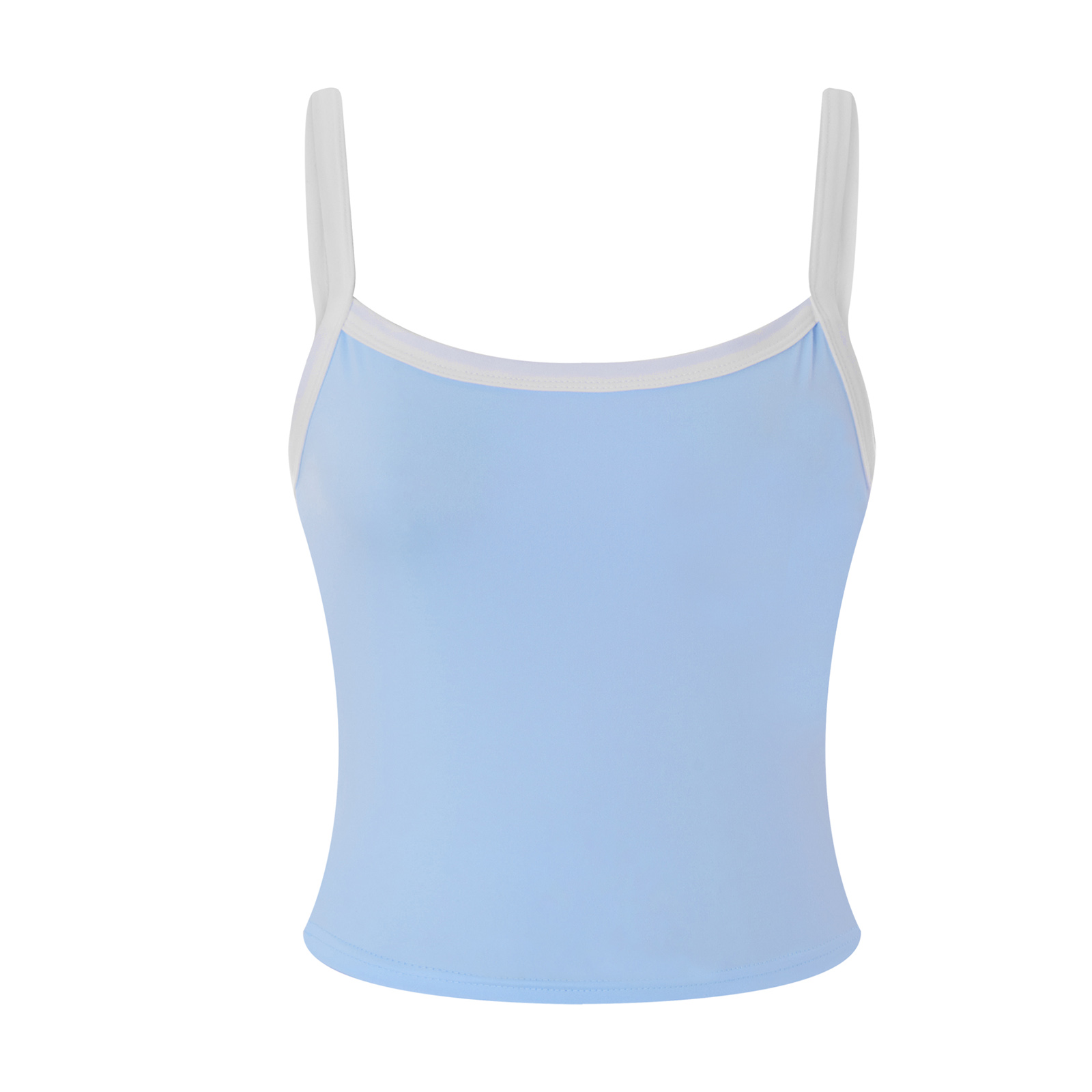 Musuos Women´s Crop Cami Tops, Spaghetti Strap Square Neck Contrast ...