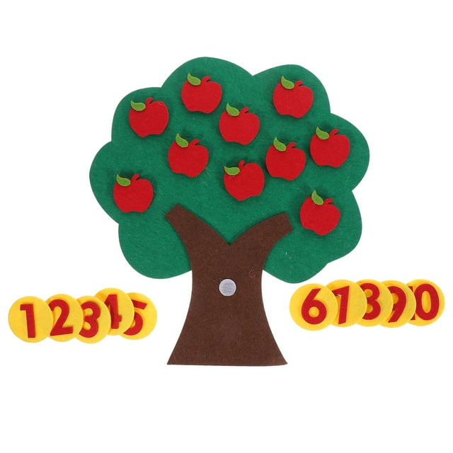 Mutably 1 Set Apples Tree Toy Math Teaching Aid Number Matching Toy ...