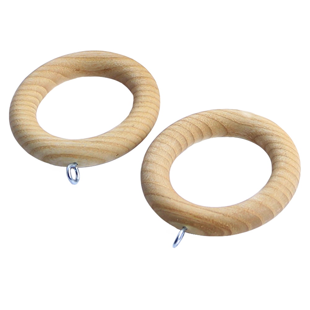Mutably 2pcs Drapery Curtain Rings Drapery Rings Unfinished Wooden Ring ...
