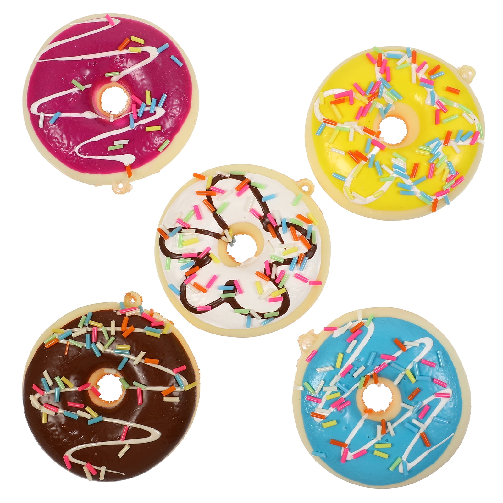 Mutably 5pcs Donut Fridge Magnets PU 3D Simulation Refrigerator ...