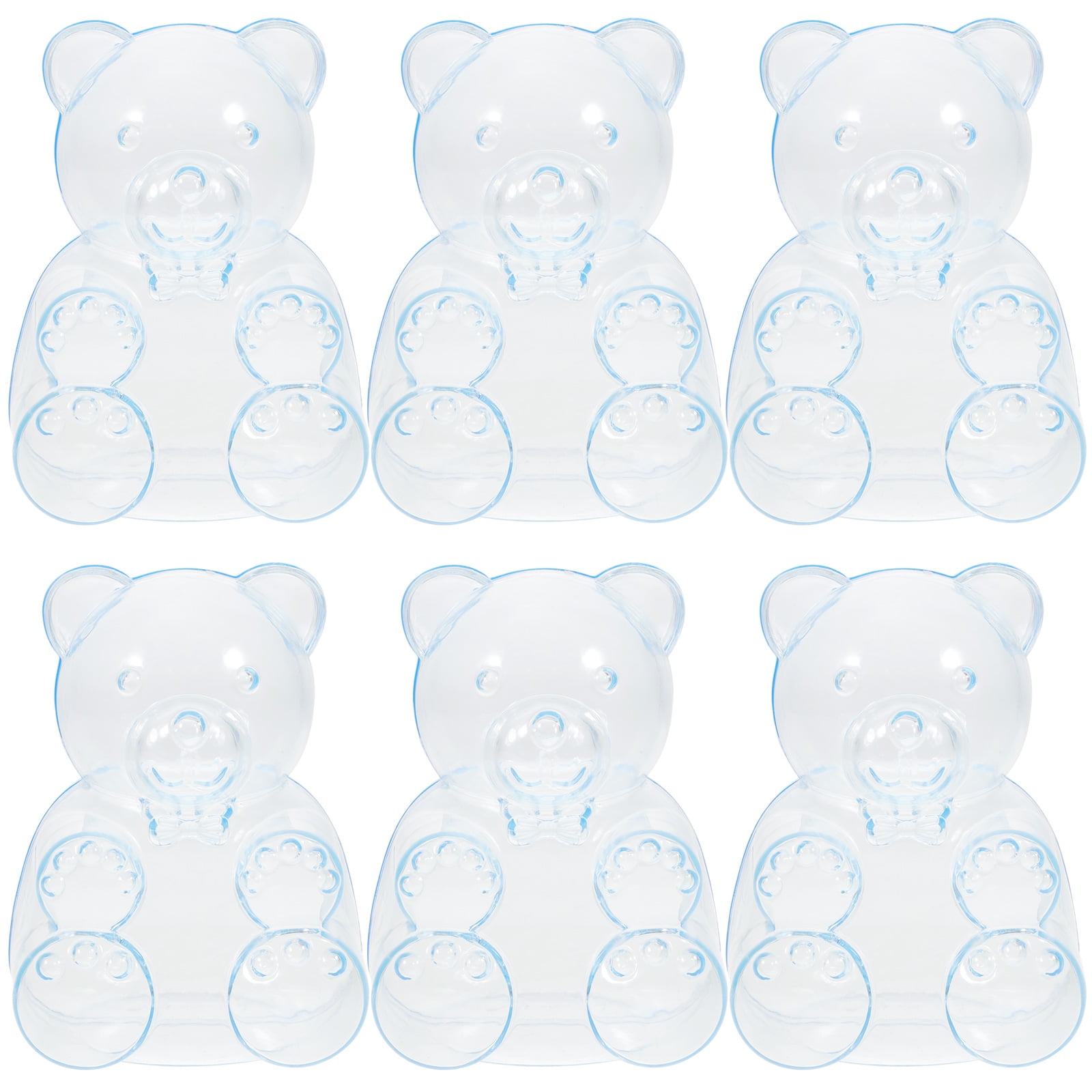 Mutably 6 pcs Cute Clear Bear Candy Boxes Clear Fillable Party Favor ...