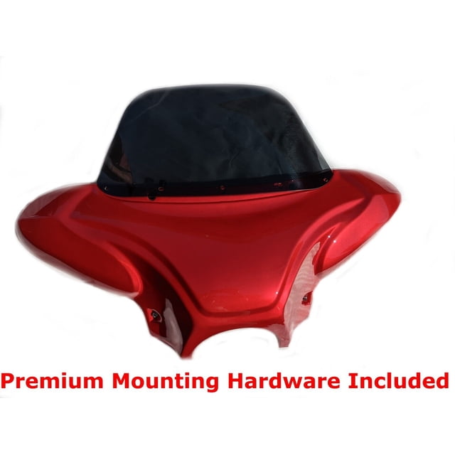 Mutazu 38" Red Universal Motorcycle Cruiser Batwing Fairing w/Premium ...