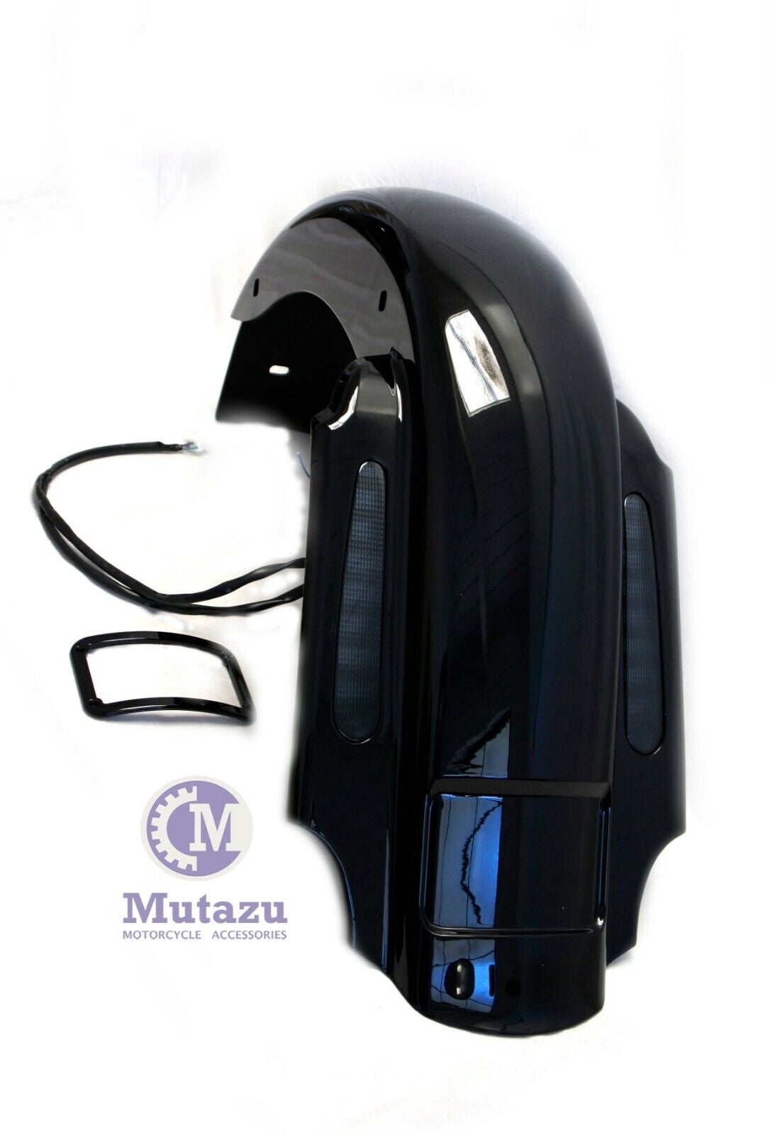 Mutazu CVO Extended Rear Fender with LED Lights & Wire Harness for 93 ...
