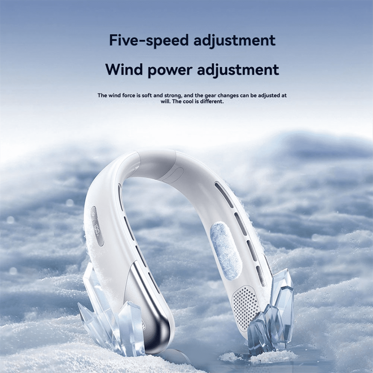 Mute Portable USB Neck Fan 1200mah Bladeless Cooling Neck Fan LED ...