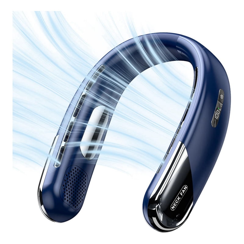 Mute Portable USB Neck Fan 6000mAh Bladeless Cooling Neck Fan LED ...
