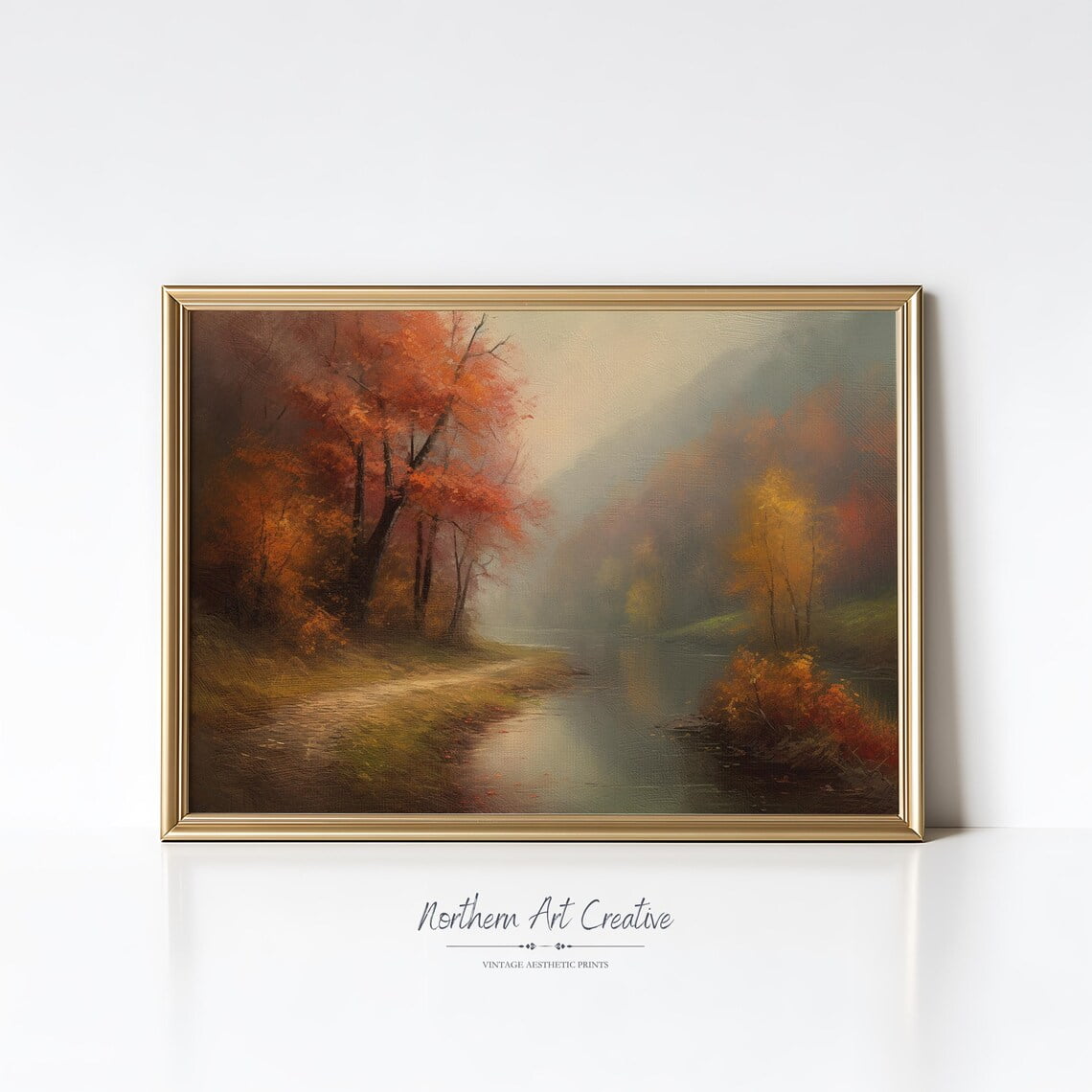 Muted Autumn Landscape Fall Landscape Print Nostalgic Wall Art Fall ...