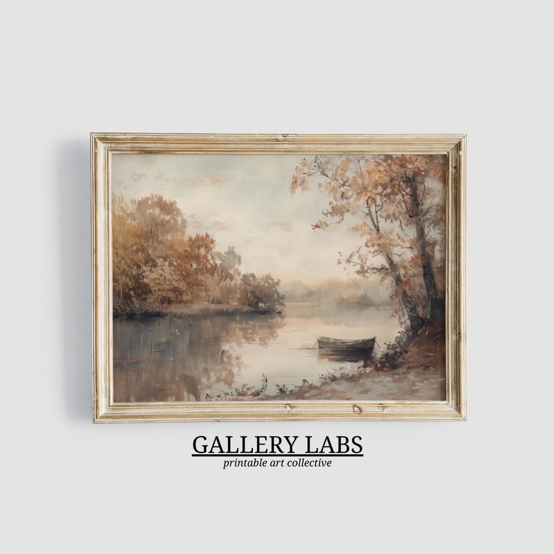 Muted Autumn Pond Landscape Painting • Moody Fall Oil Painting ...