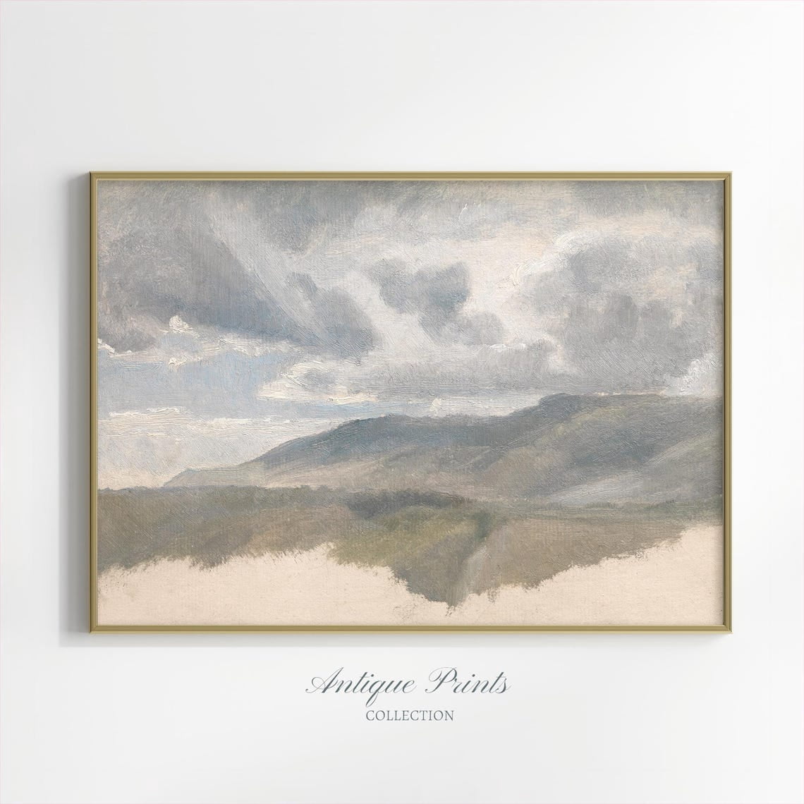 Muted Beach Landscape Wall Art, Neutral Seascape, Vintage Coastal Wall ...