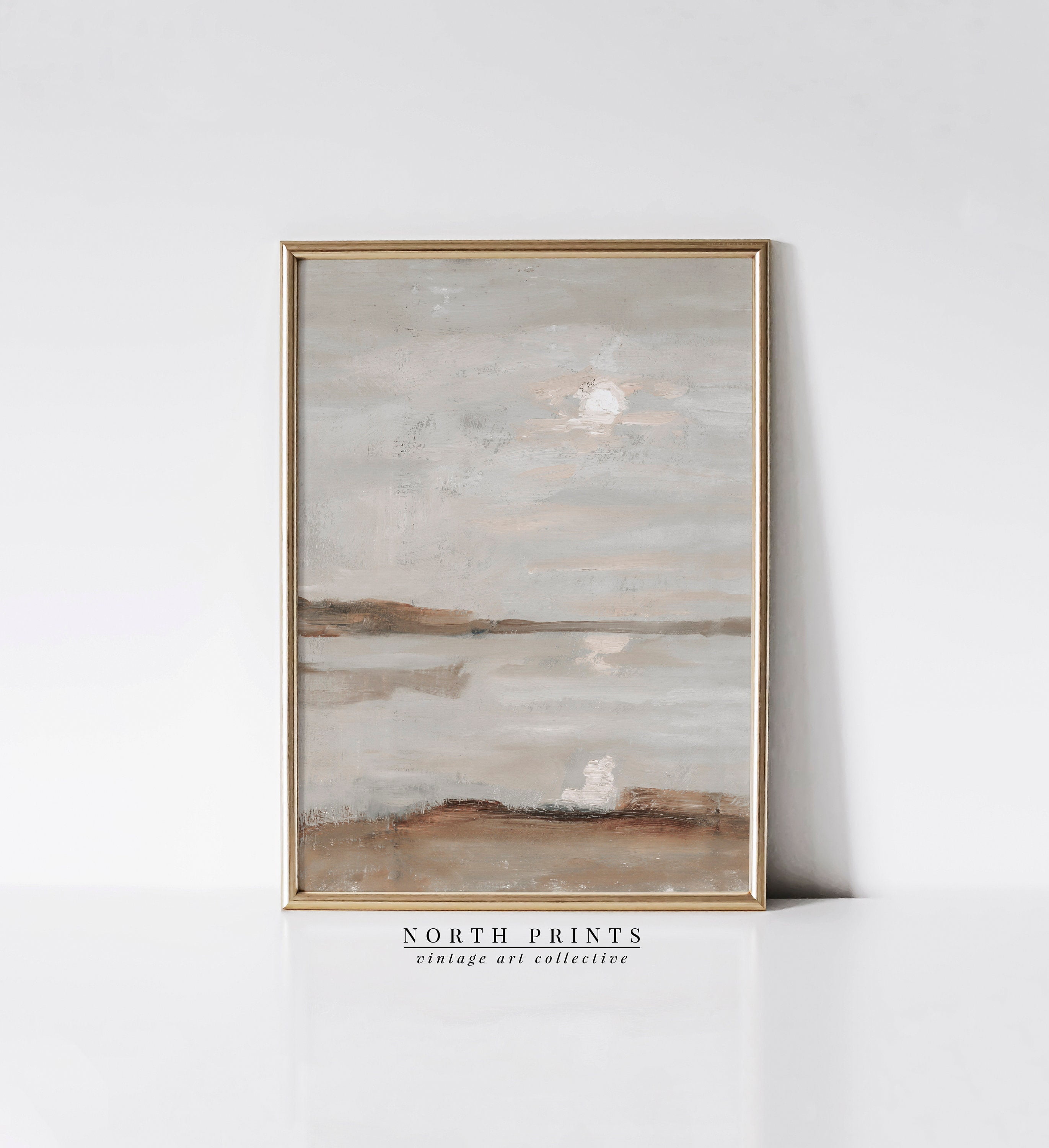 Muted Beach Scene : Warm Tone Coastal Art 5-202 UNFRAMED Poster, Wall ...