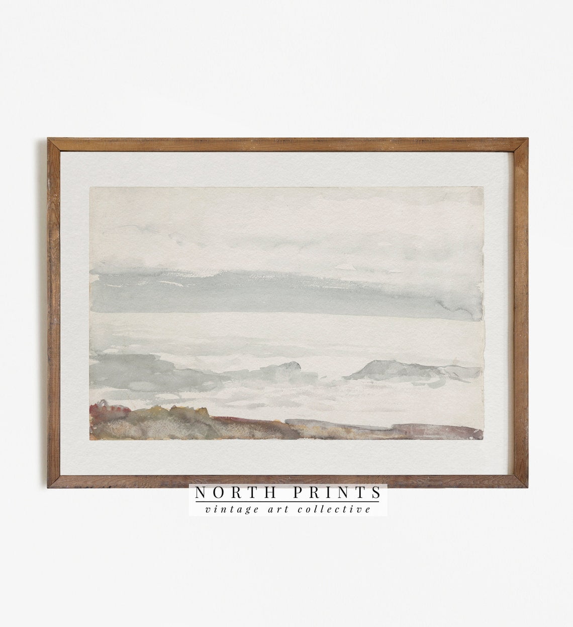 Muted Coastal Ocean Neutral Poster, Stretched Size 12x18 - Walmart.com