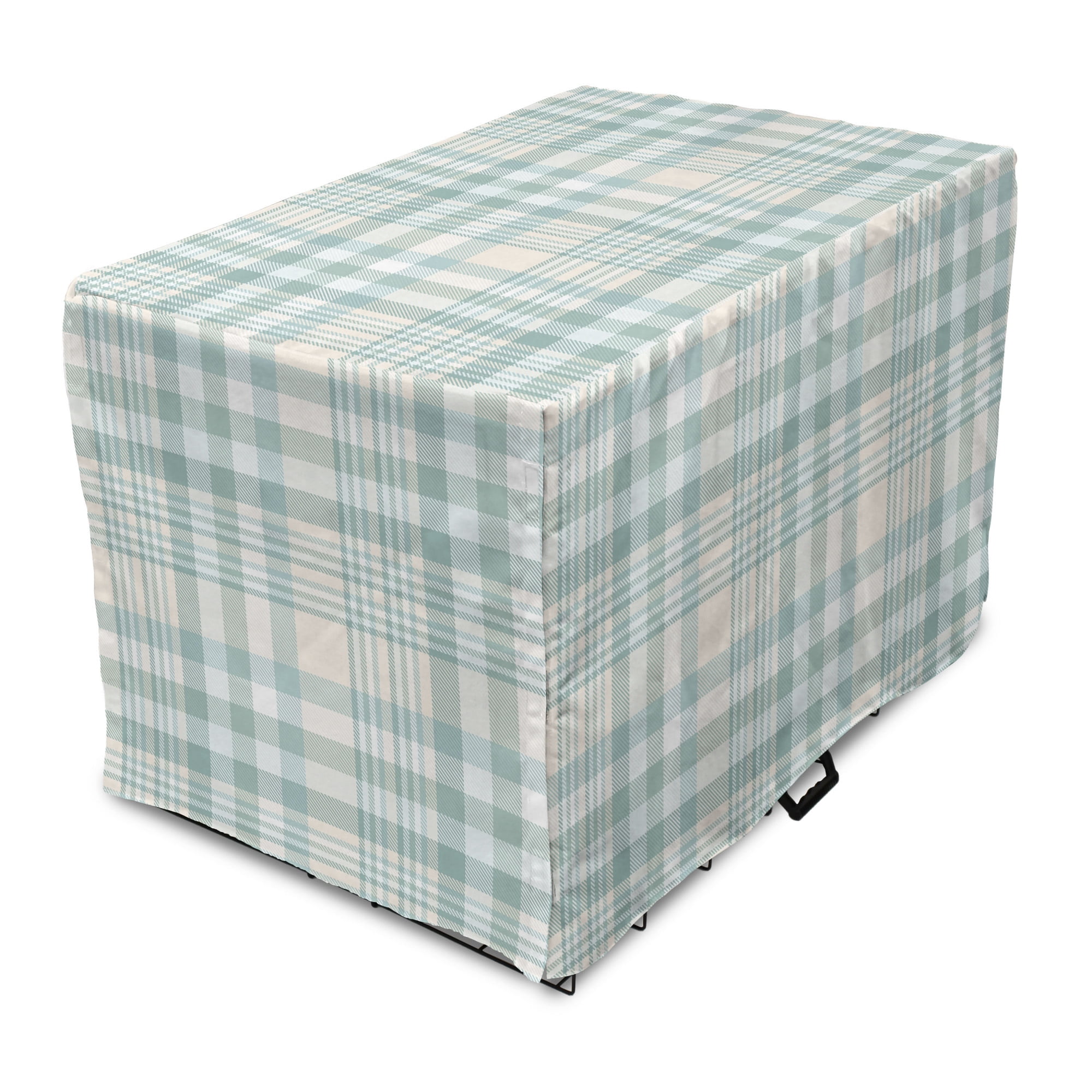 Muted Colors Dog Crate Cover, Continuous Concept Pastel Plaid Layout ...