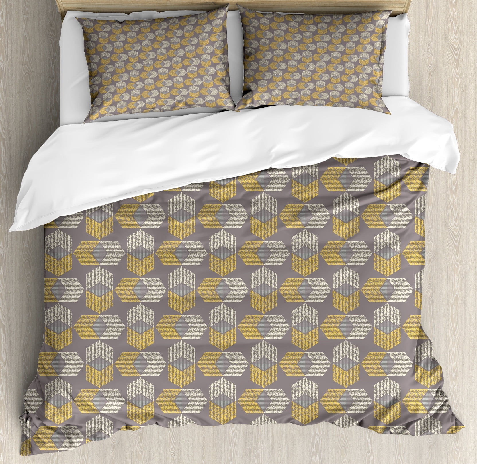 Muted Colors Duvet Cover Set, Continuous Boho Abstract Forms ...