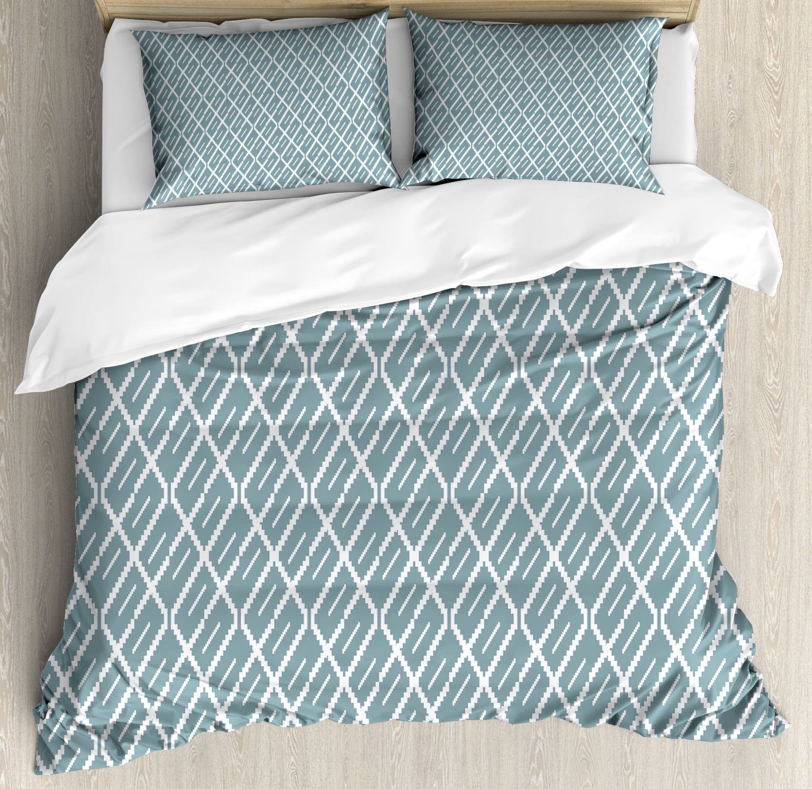 Muted Colors Duvet Cover Set, Creative Modern Continuous Stair Stripes ...