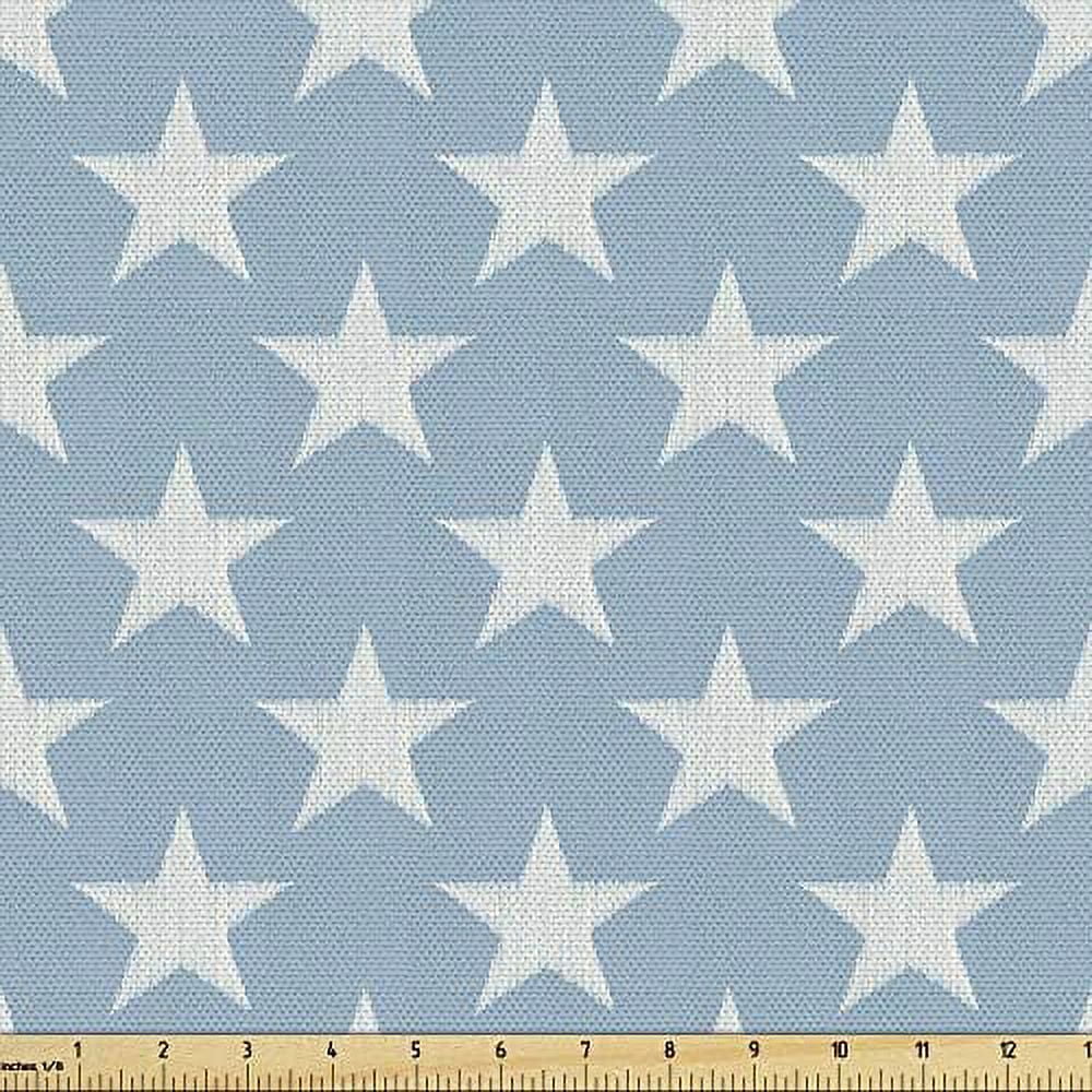 Muted Colors Fabric By The Yard, Repetitive Striped Star Ornamental ...