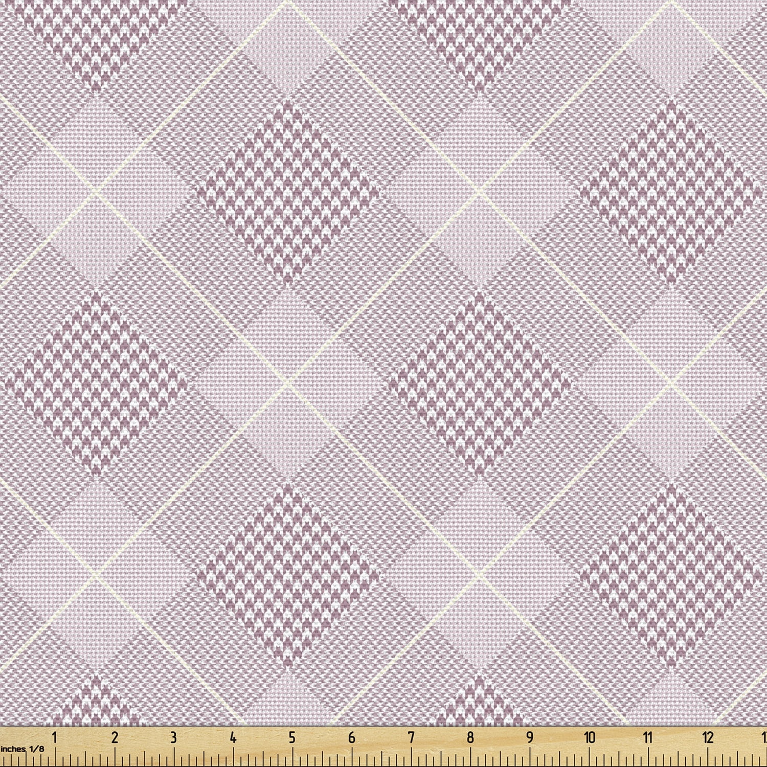 Muted Colors Fabric by the Yard, Plaid Inspired Squares Print in ...