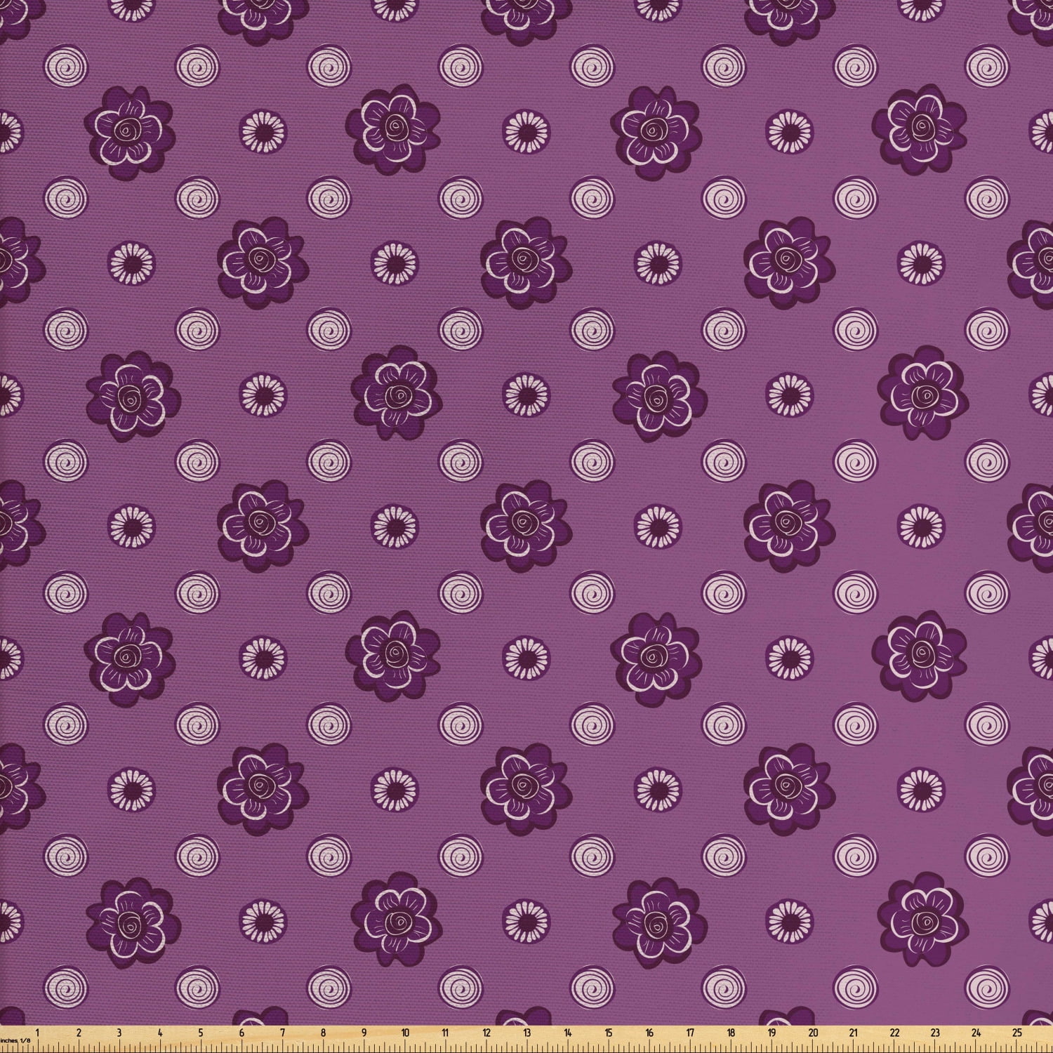 Muted Colors Fabric by the Yard, Romantic Pattern with Abstract Petals ...