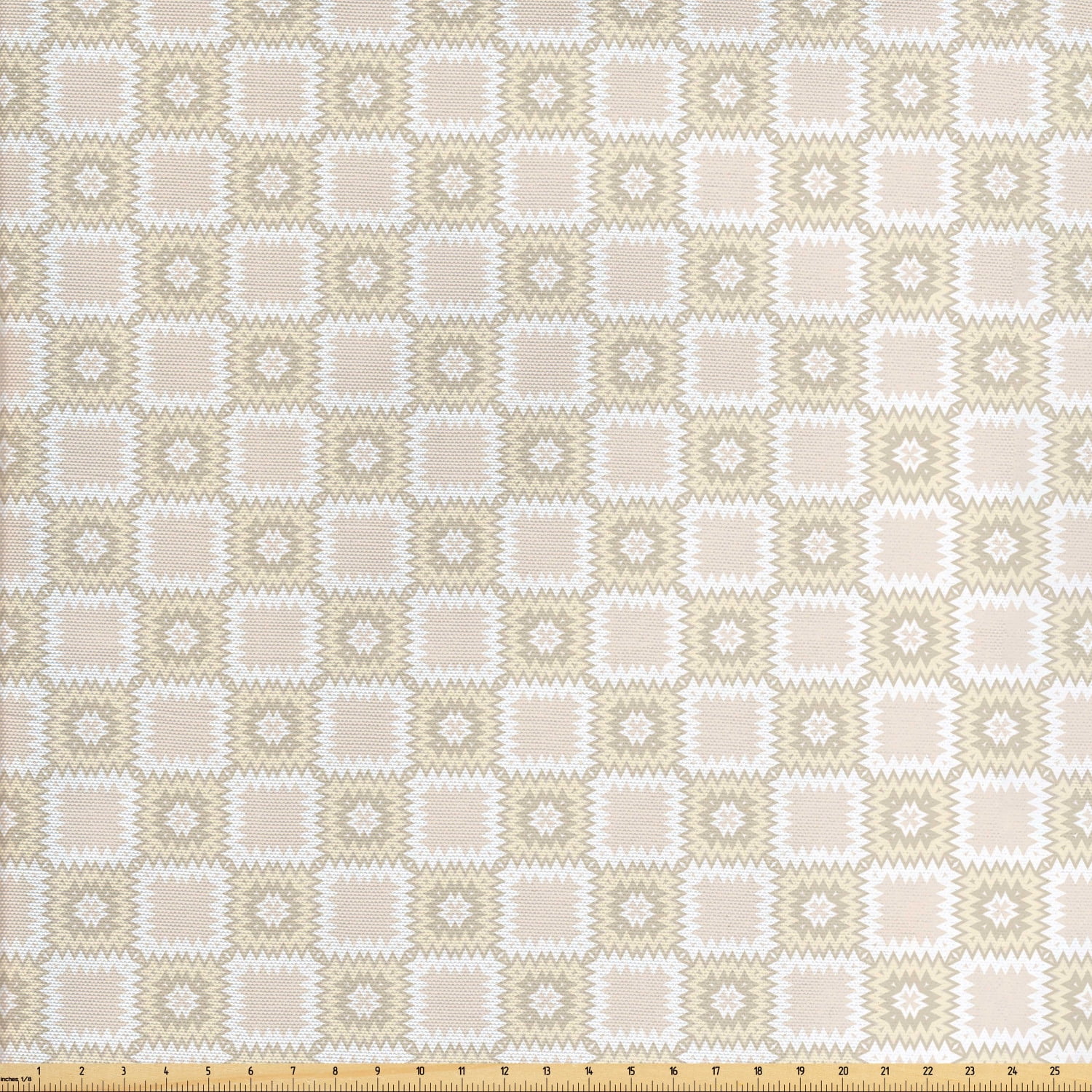 Muted Colors Upholstery Fabric by the Yard, Abstract Zigzag Squares in ...