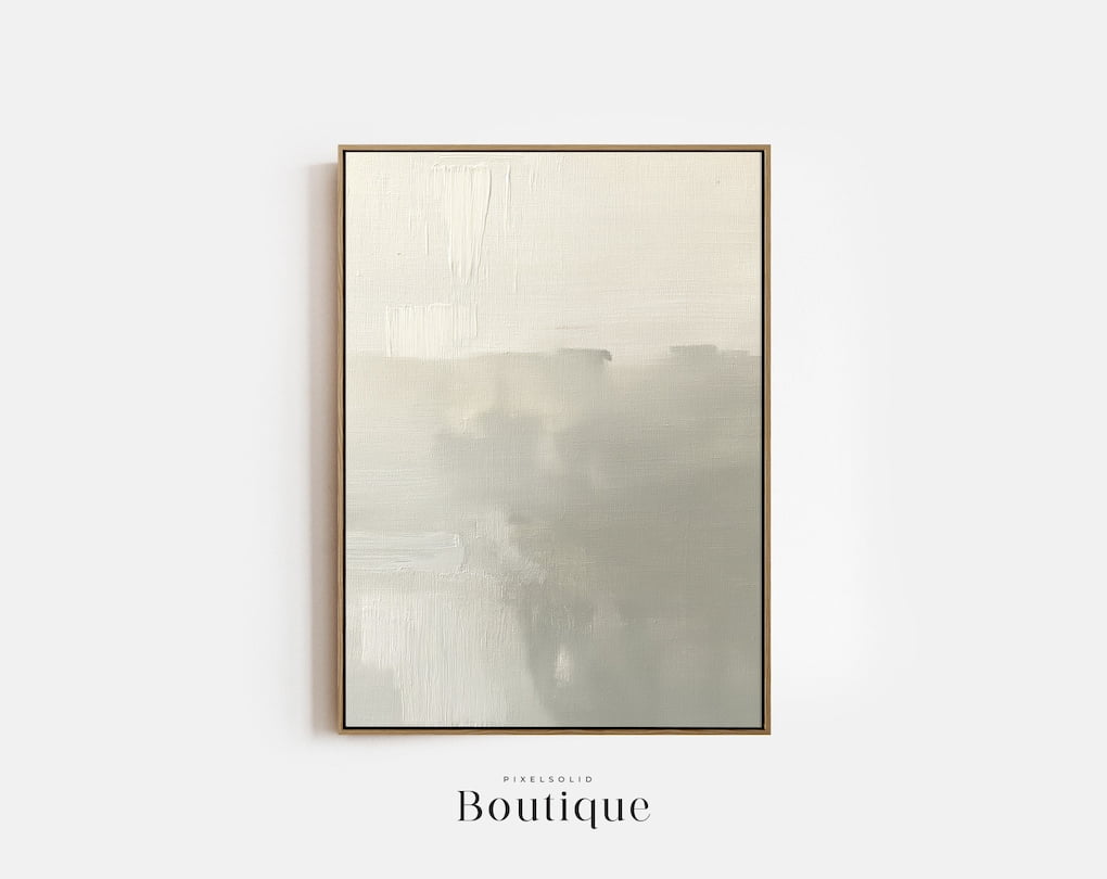 Muted Green Minimal Abstract Painting, Minimalist Art Print, Tonal ...