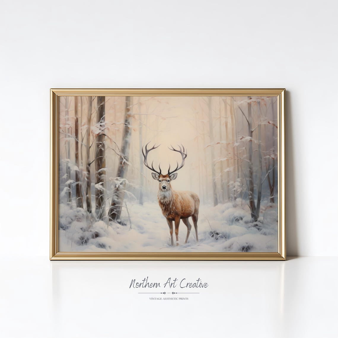 Muted Print Vintage Winter Wall Art Moody Farmhouse Antique Wall Art ...