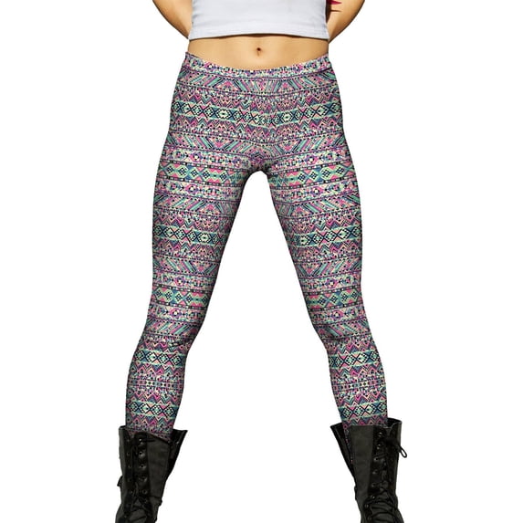 Muted Tribal Digital Pattern Leggings - Walmart.com