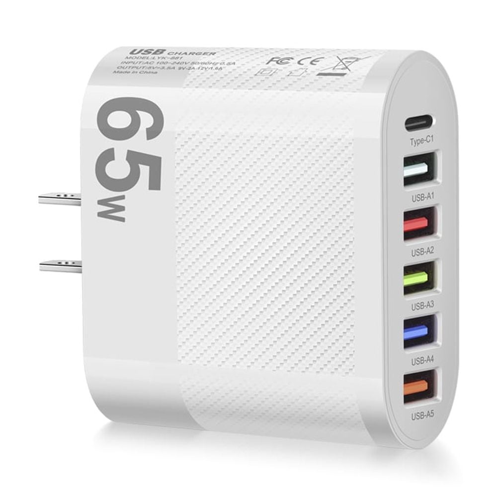 Muti 6 Ports Charger 65W USB High Speed Fast Charging PD Mobile Phone ...