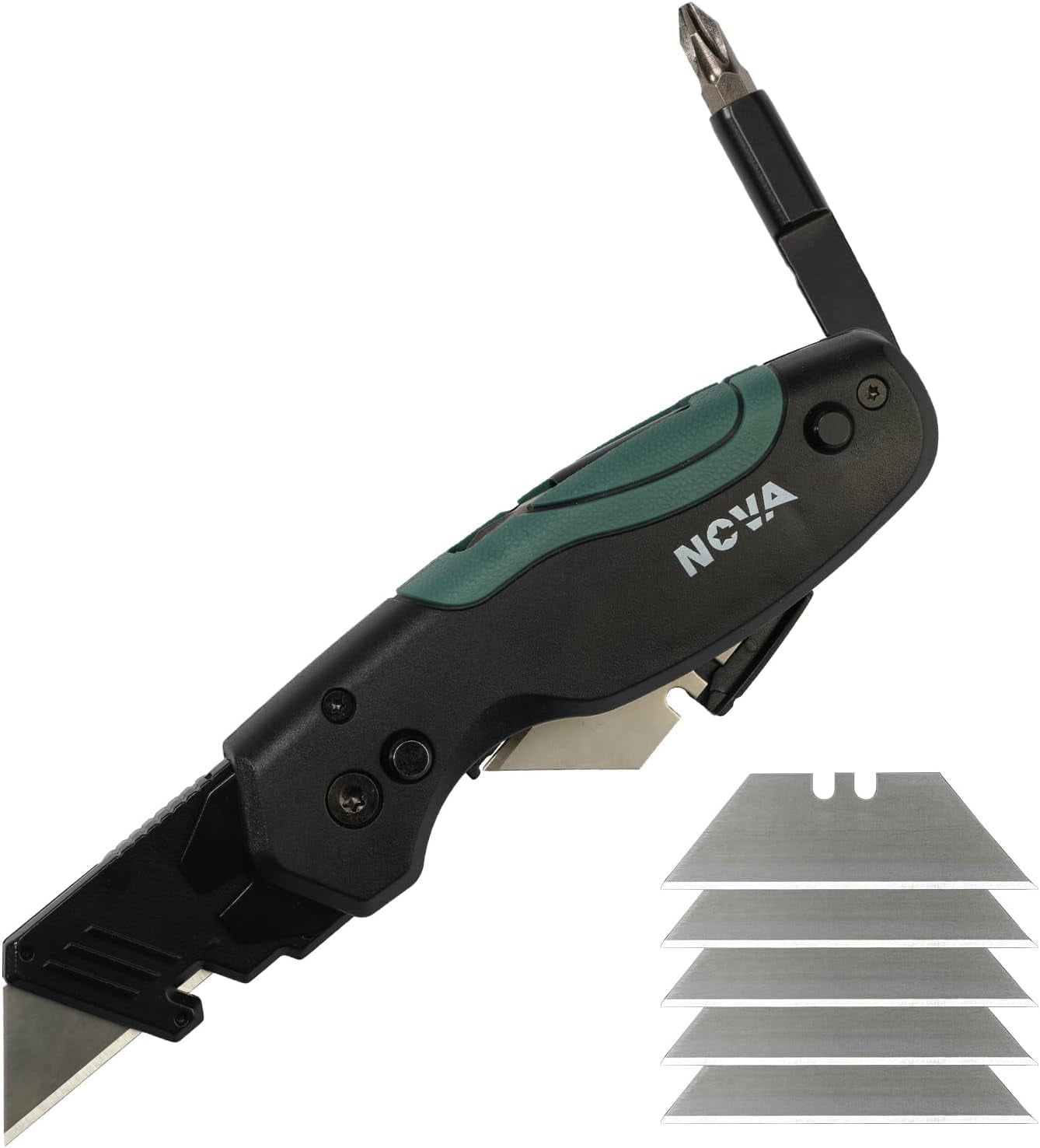 Muti-tool Folding Utility Knife with 5 Extra Utility Blades, Quick ...