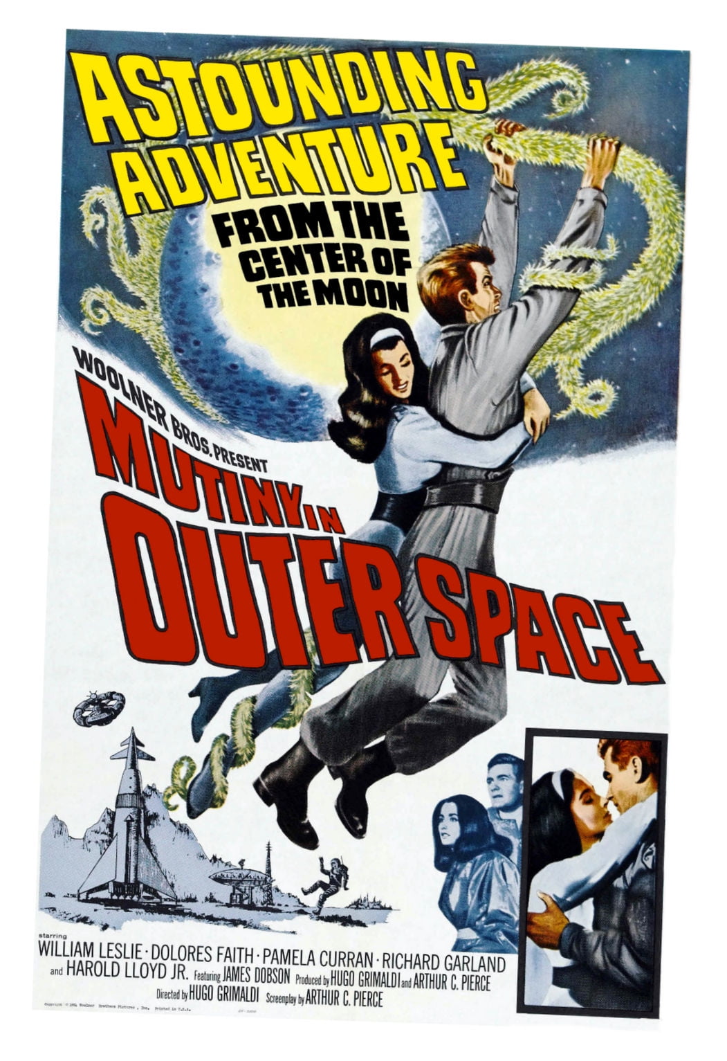 Mutiny In Outer Space Movie Poster 12x16 Print on Metal Sign 12in x 16in Square Adults Best ...