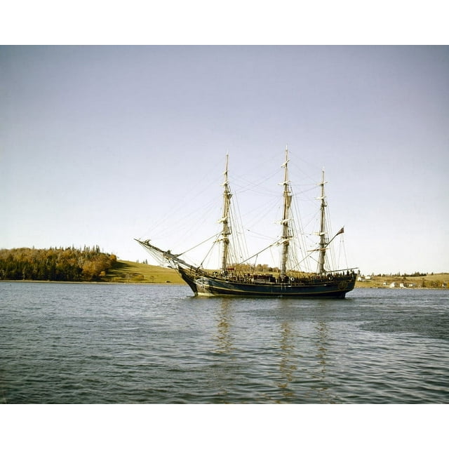 Mutiny On The Bounty H.M.S. Bounty Ship Sailing By Tahiti Island 24X36 ...
