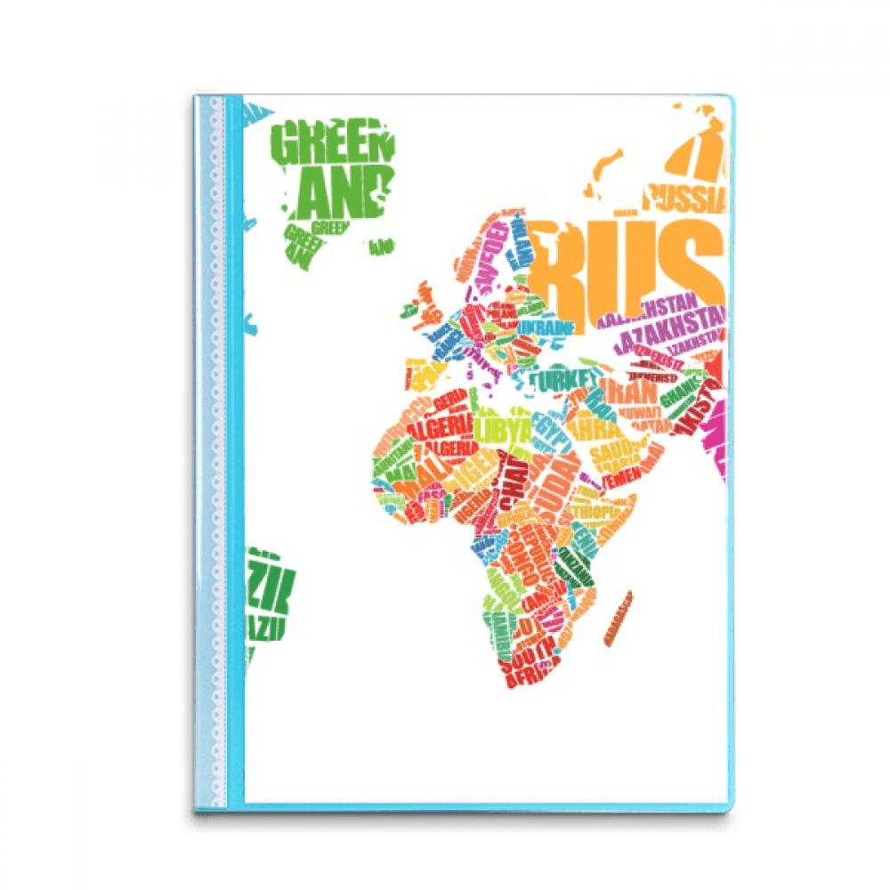 Mutlicolour World Map Countries Name Book Sheet Protectors Portfolio ...