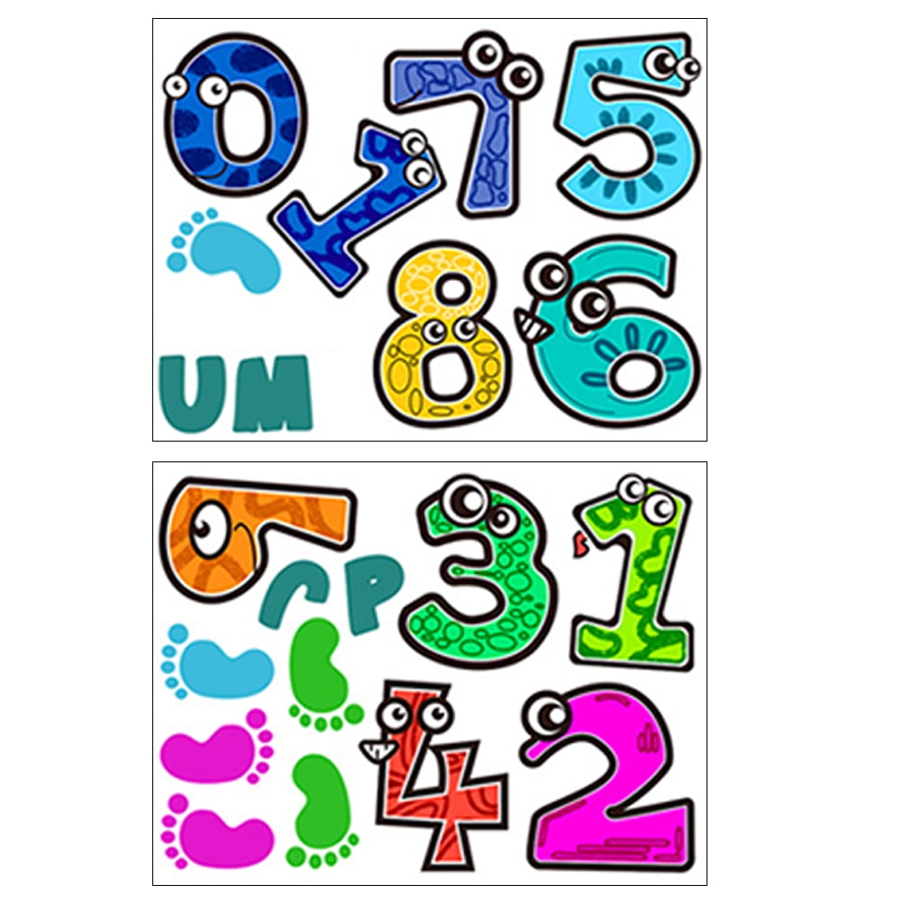 Mutmorningal 1 Set Removable Floor Stickers Number Game Lattice Playing ...