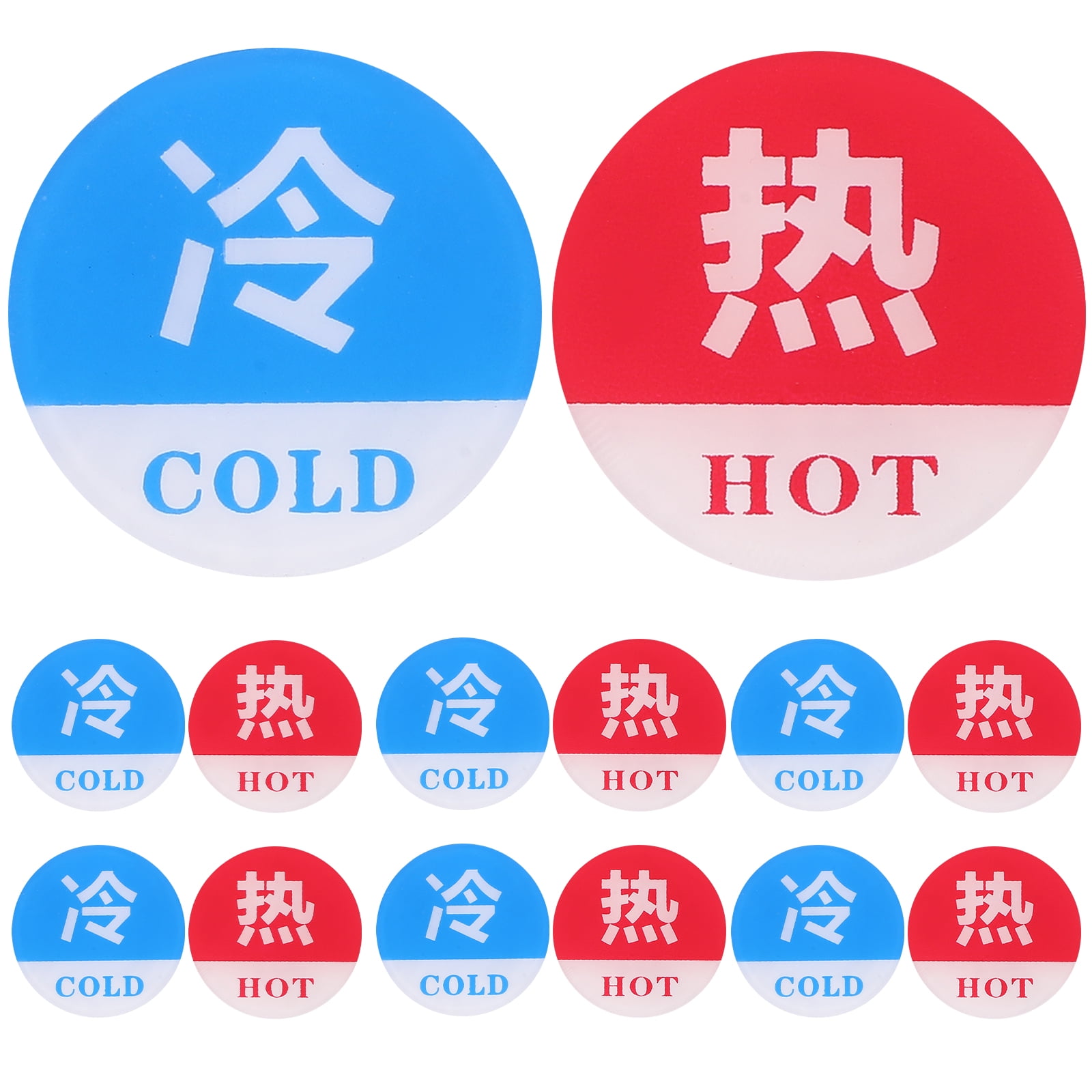 Mutmorningal 10 Pairs Hot & Cold Faucet Indicator Labels for Water ...