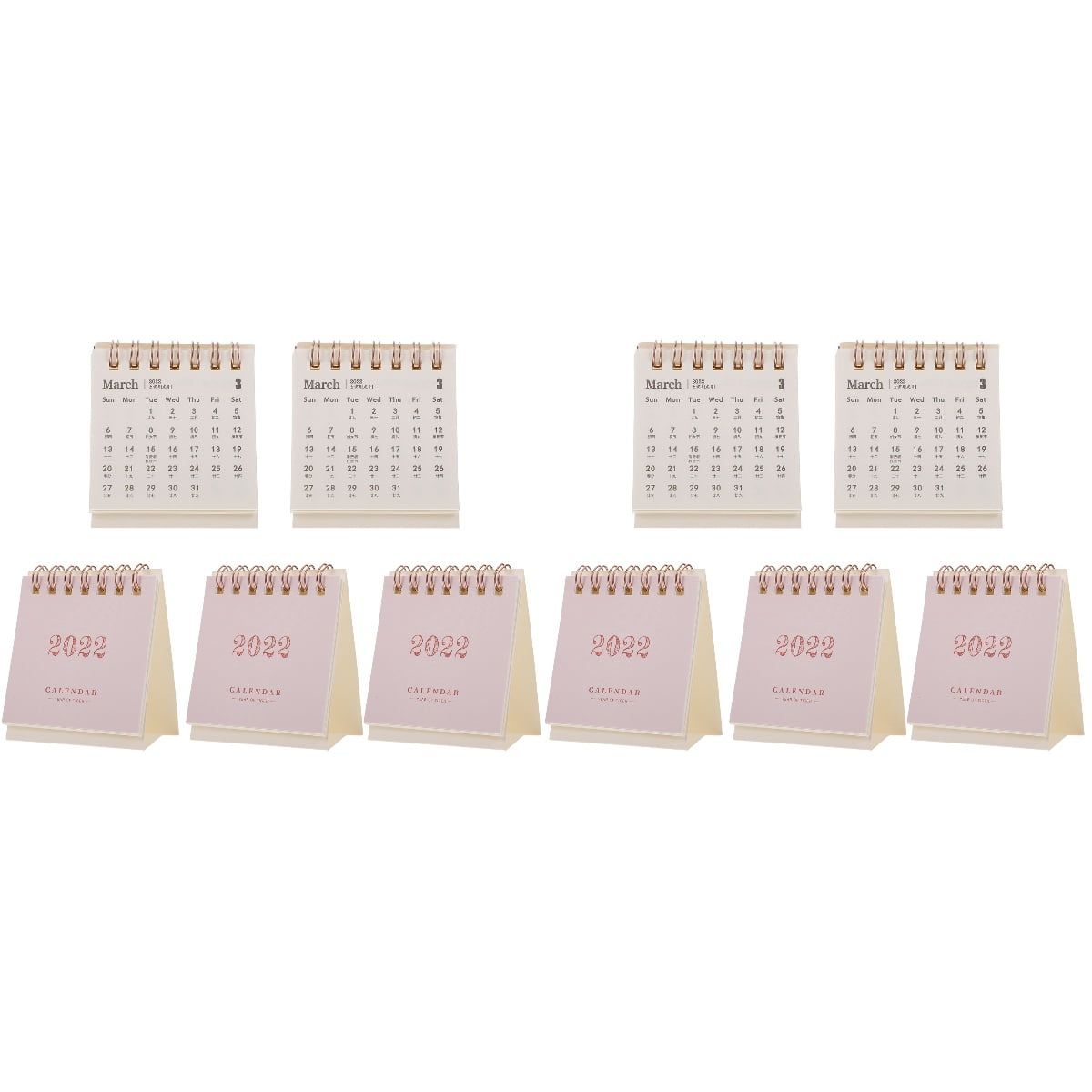 Mutmorningal 10 Pcs Desktop 2022 Calendars Table Paper Calendars Yearly ...