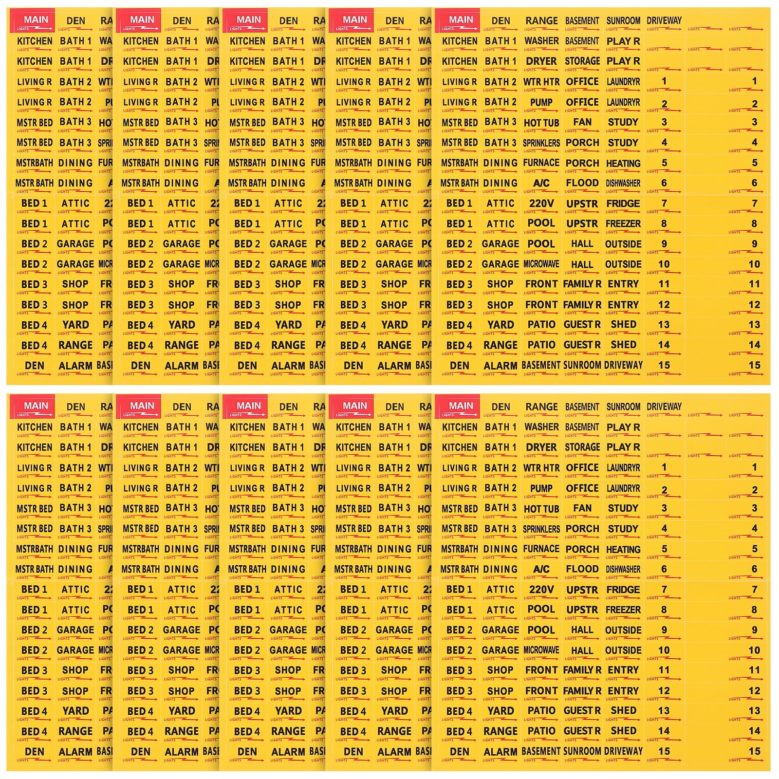 Mutmorningal 10 Sheets Comprehensive Self-Adhesive Electrical Box Label ...