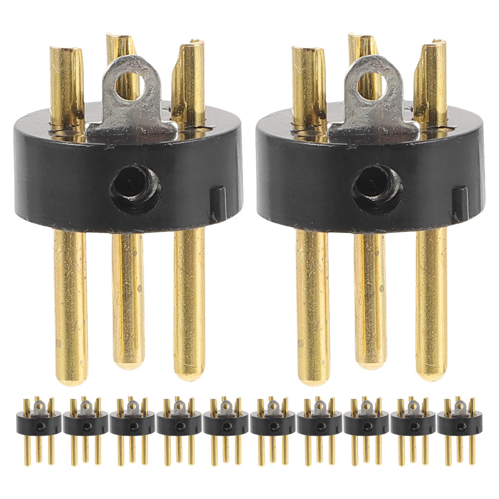 Mutmorningal 12pcs 3 Male Wired Connectors Mic Three-Pin Adapter Set ...