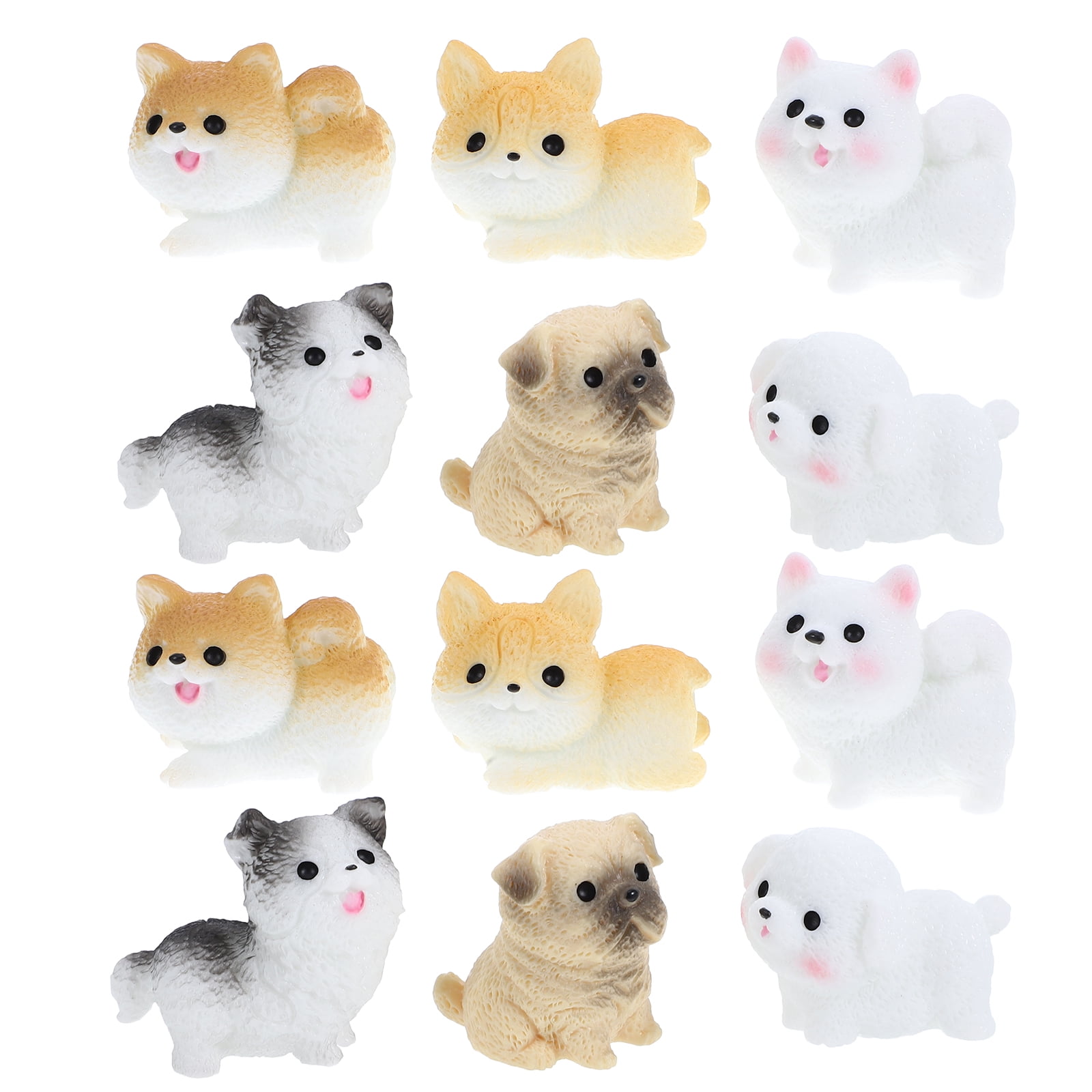Mutmorningal 12pcs Mini Dog Figurines Playset Realistic Detailed Mini ...