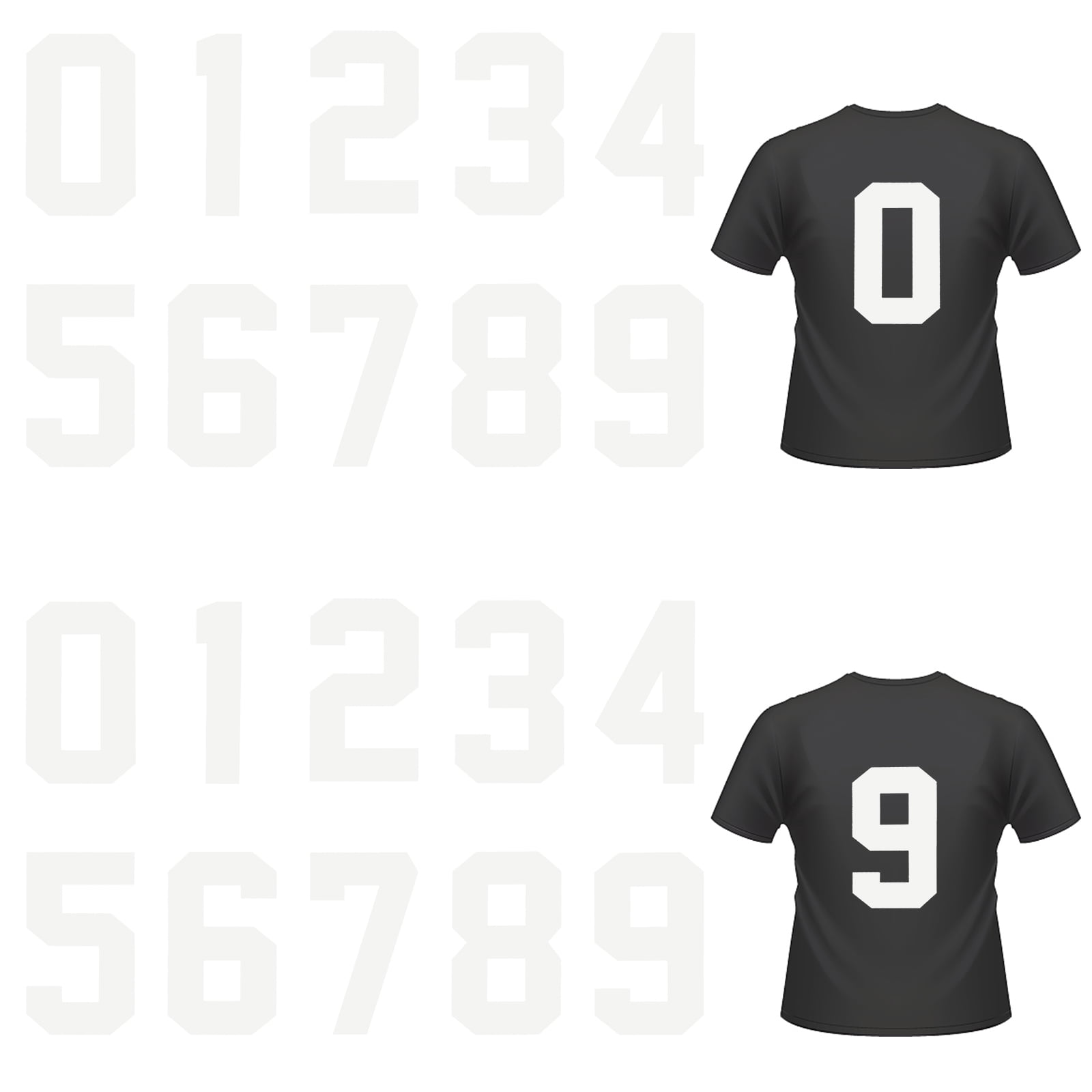 Mutmorningal 20pcs Iron On Numbers Heat Transfer Numbers Sticker Heat ...
