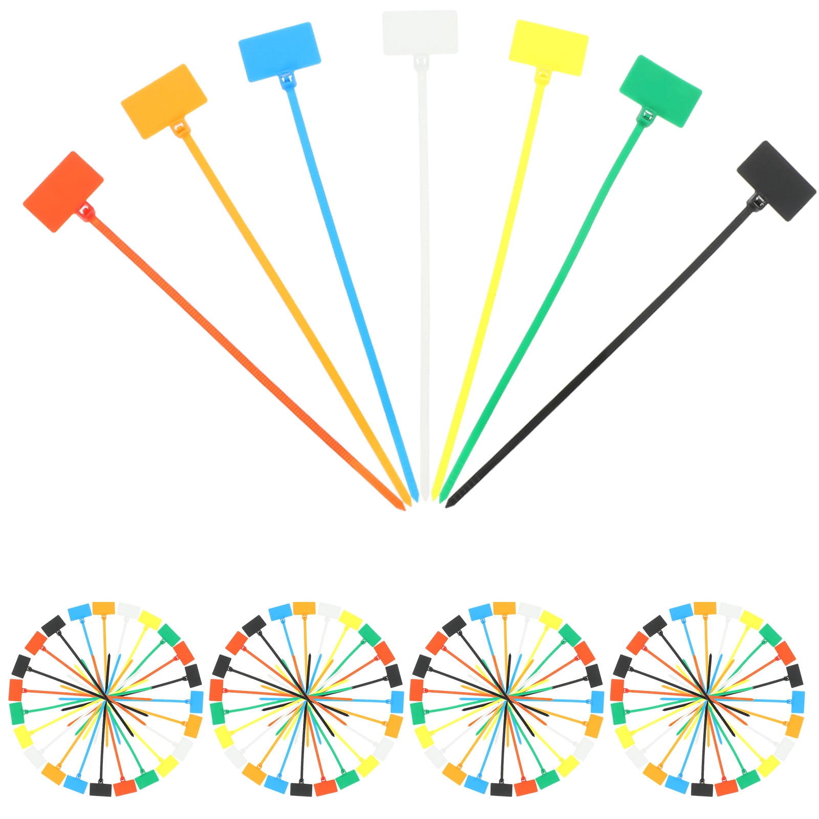 Mutmorningal 250pcs Easy Mark 4x150mm Nylon Cable Ties Tag Labels ...
