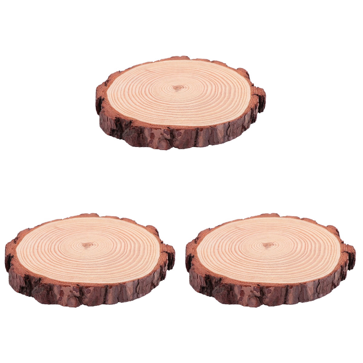 Mutmorningal 3pcs Unfinished Pine Slice Natural Wood Slices Wood Disc ...
