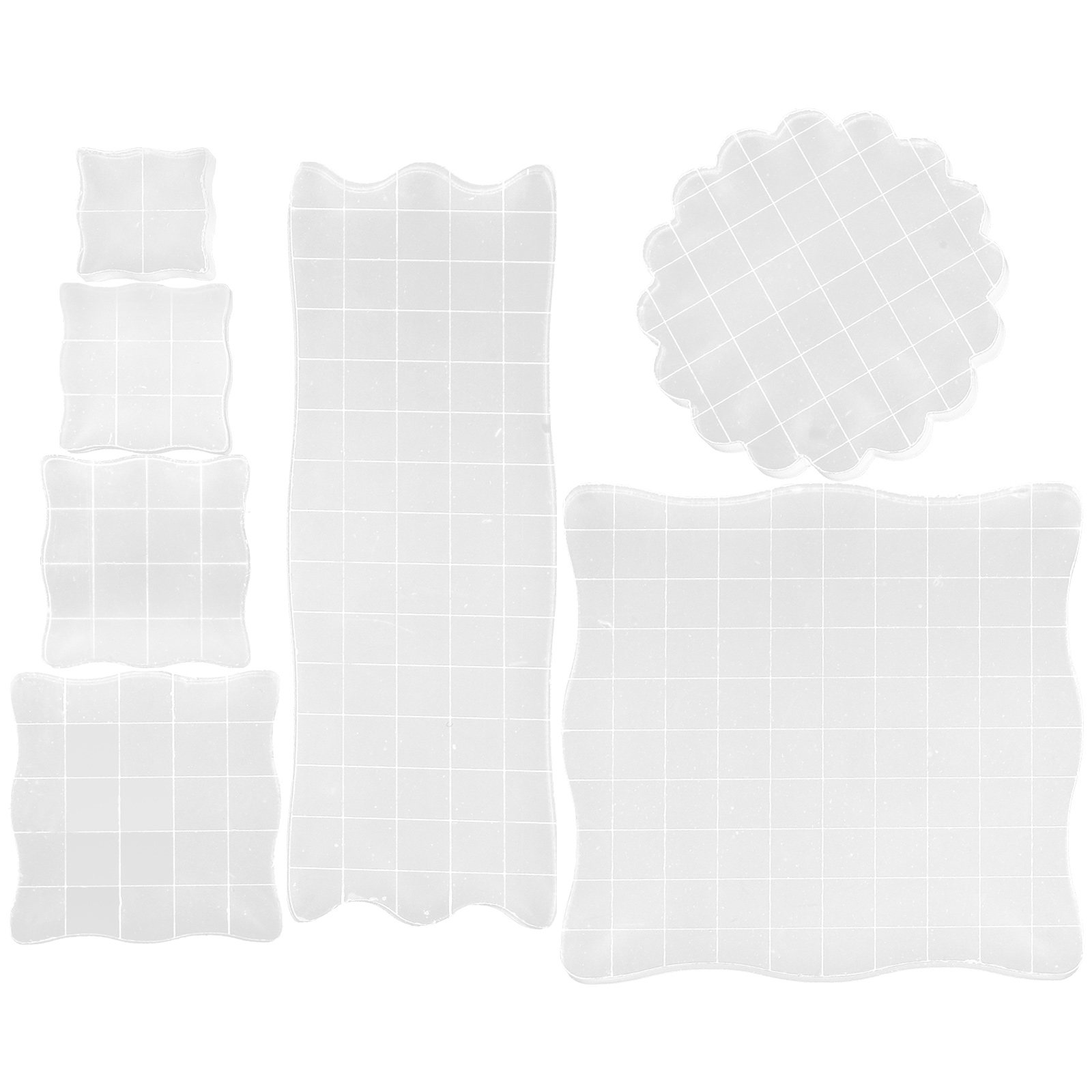 Mutmorningal 7pcs Stamp Blocks Acrylic Clear Stamping Blocks Tools with ...