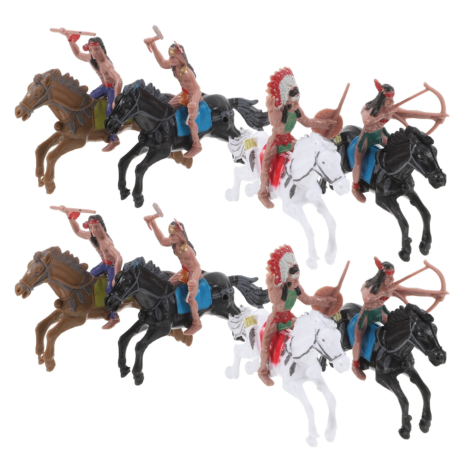 Mutmorningal 8pcs indians riding model riding western model scene ...