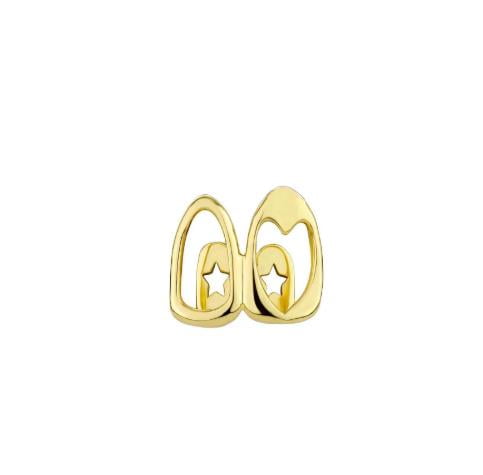 Mutmorningal Gold Tooth Cap Grills Hip Hop Teeth Grills with Heart ...