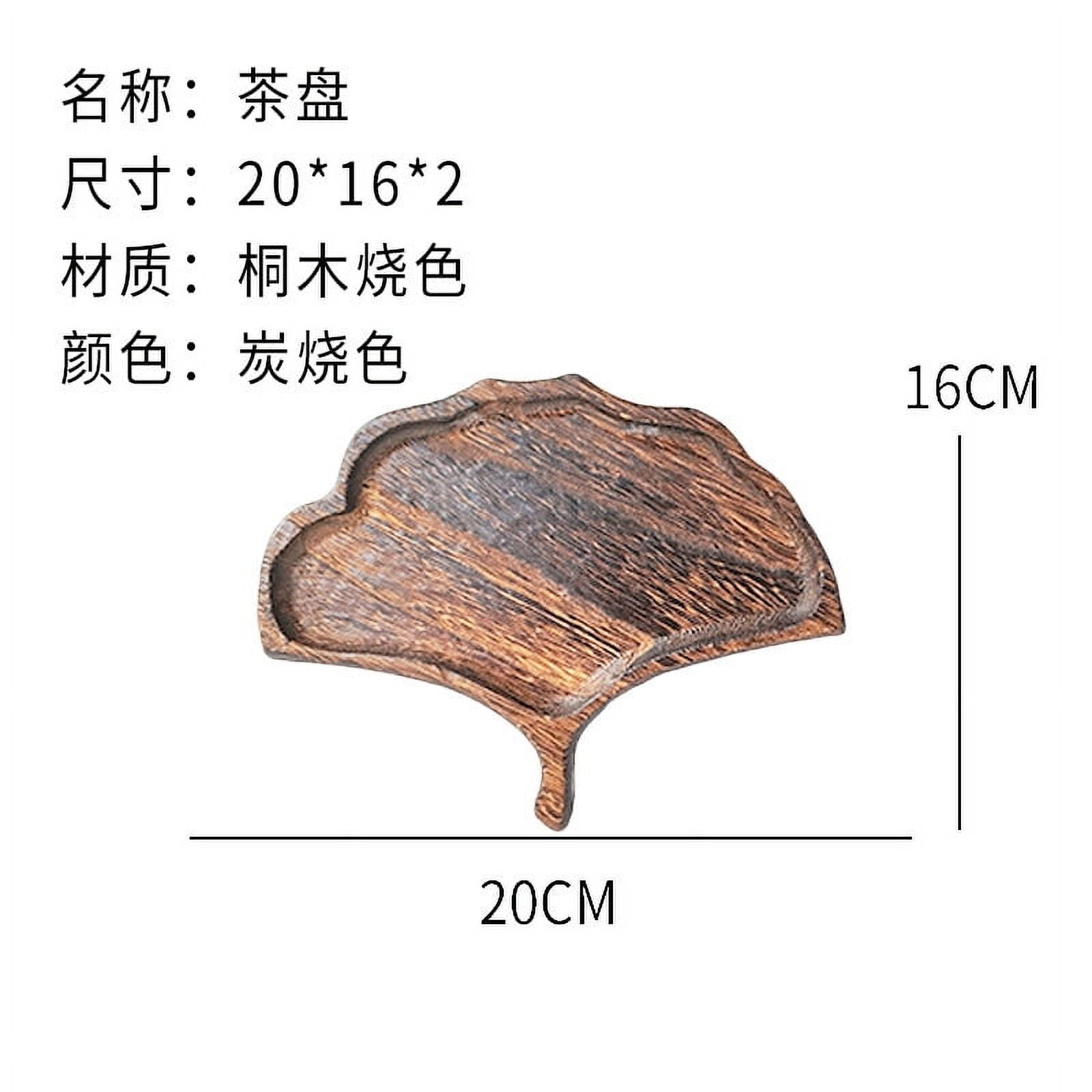 Mutmorningal Home Wooden Tea Tray Wood Leaf Shaped Serving Tray Coffee ...