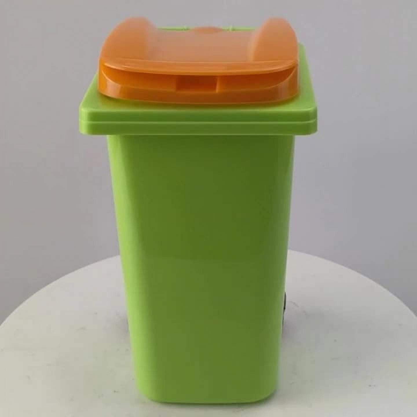 Mutmorningal Mini Office Desk Trash Can With Lid Versatile Pencil ...