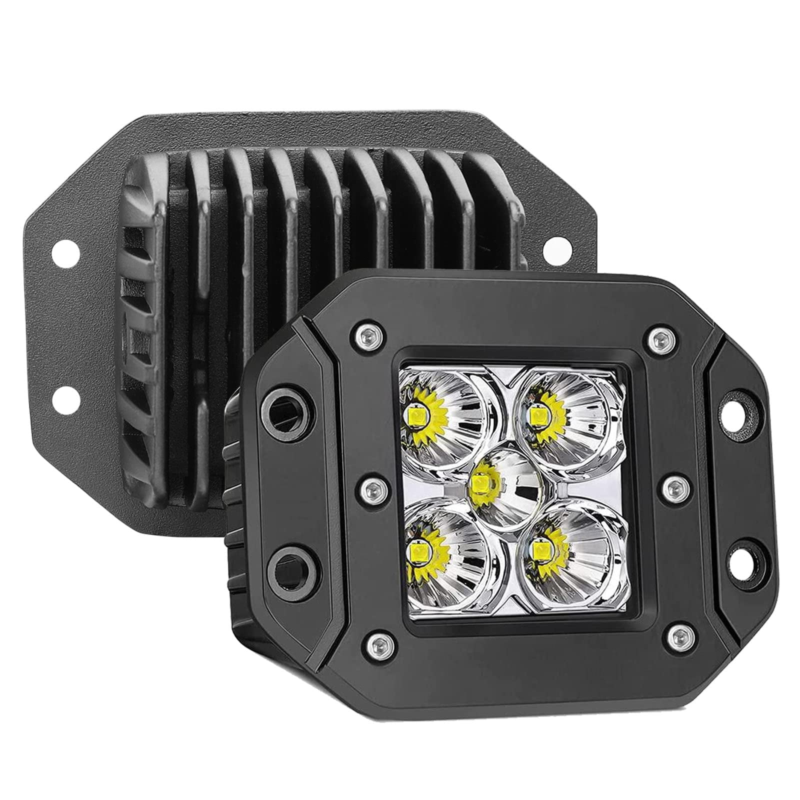 Muto-Beam Flush Mount LED IFF17 Pods, 2PCS 5Inch 100W Flush LED Cubes ...