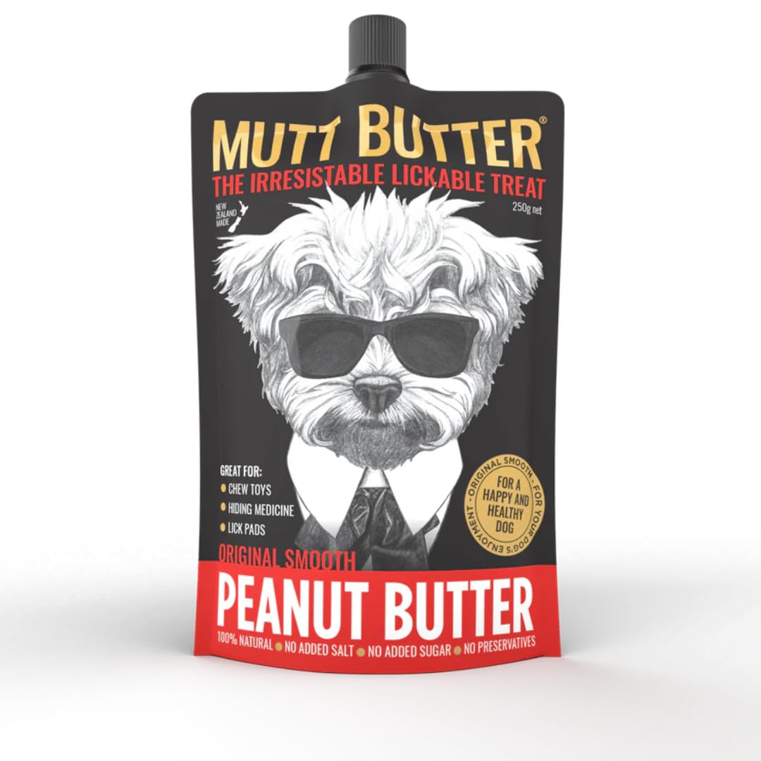 Mutt Butter Original Smooth, YYF14 Squeezy Dog Peanut Butter, 100% ...