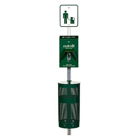 Mutt Mitt 1005 Dog Waste Complete Station Singles, Green - Walmart.com