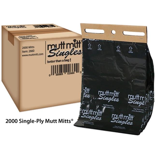 Mutt Mitt Pet Dog Poop Waste Bags, Single-Ply, 2000 per Case, Doggie ...